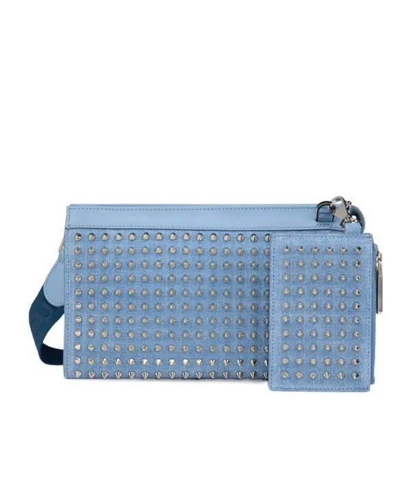 CHRISTIAN LOUBOUTIN Studded Shoulder Bag - Blue