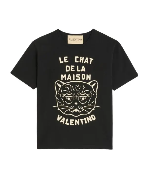 Valentino Garavani Logo Printed Crewneck T-shirt - Black