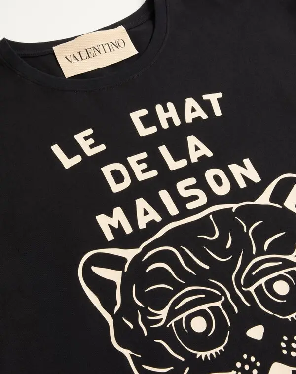 Valentino Garavani Logo Printed Crewneck T-shirt - Black