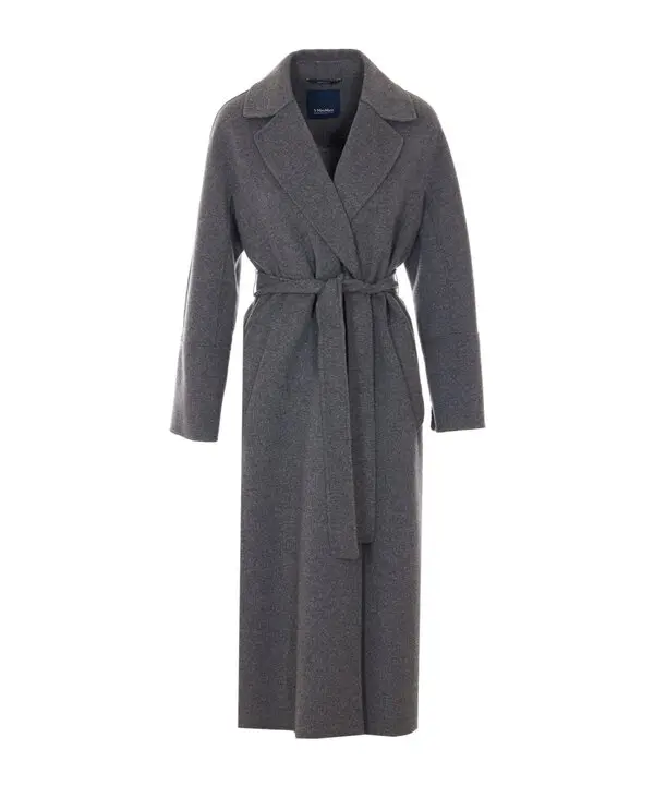 Max Mara Belted Wool Wrap Coat - Black