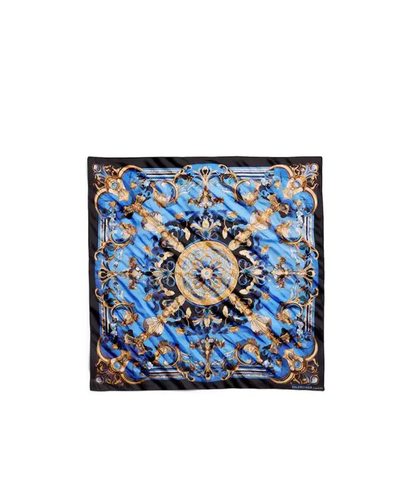 Balenciaga Ai Scarf In Gold - Blue