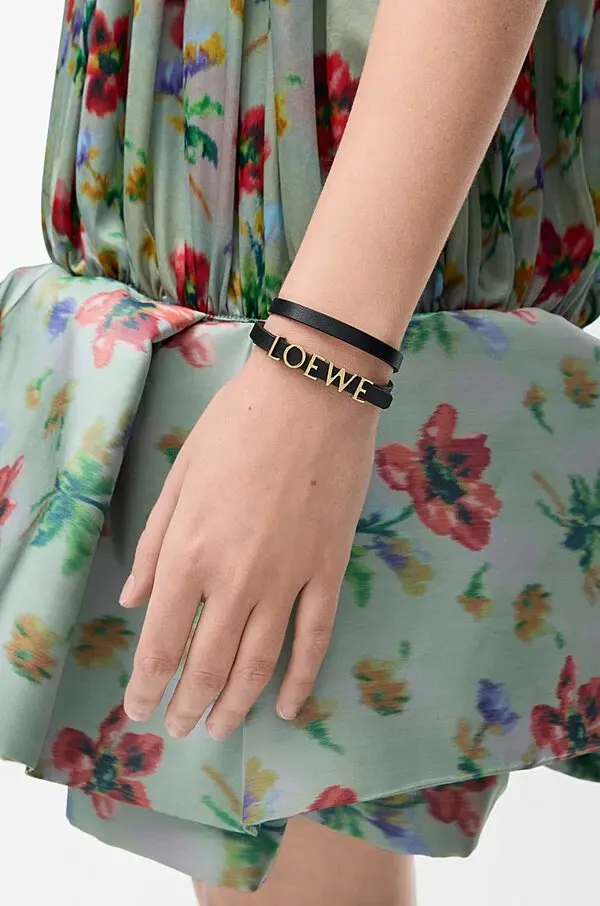 Loewe Logo Plaque Bracelet - Black/gold