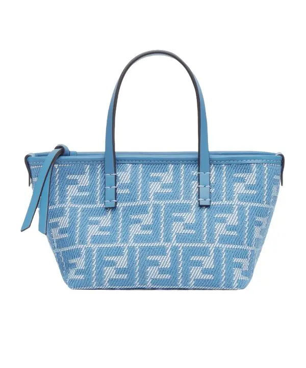 Fendi Mini Ff Jacquard Tote Bag - Blue