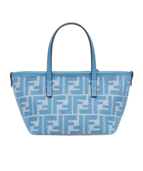 Fendi Mini Ff Jacquard Tote Bag - Blue