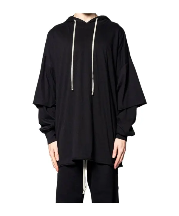 Rick Owens Temple Tommy Hustler Hoodie - Black