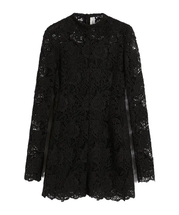 Sportmax Long-sleeve Lace Dress