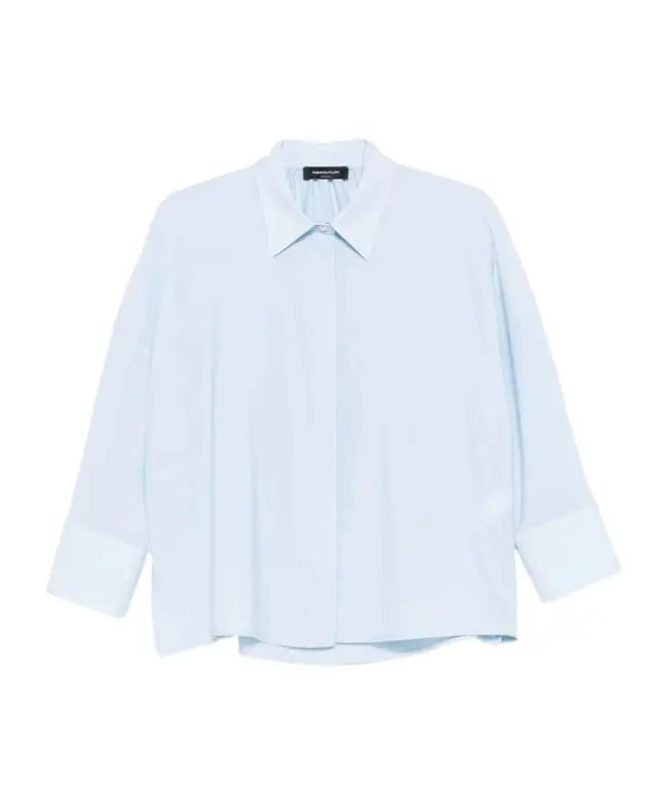 Fabiana Filippi Long Sleeve Shirt With Buckle Cuffs And Semi-transparent Back