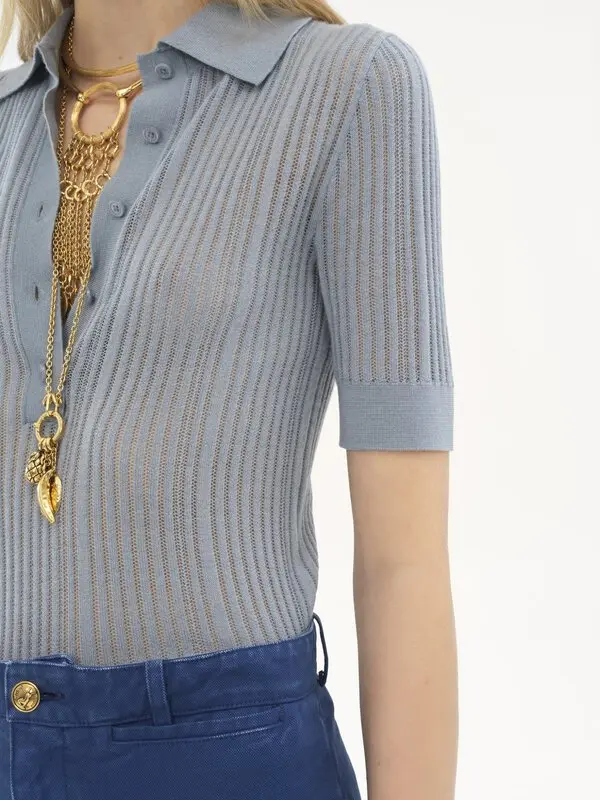 Chloé Fitted Knit Polo Shirt