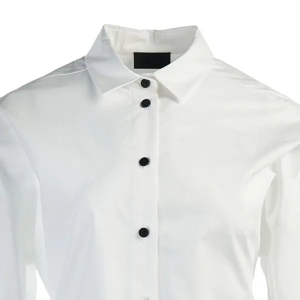 Moncler Puff Sleeve Shirt With Lapel Collar And Logo Detail