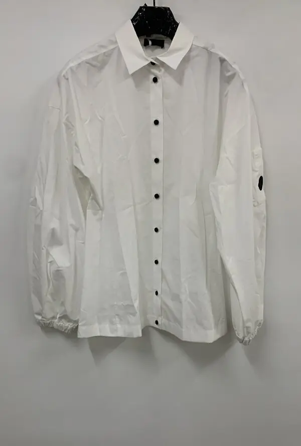 Moncler Puff Sleeve Shirt With Lapel Collar And Logo Detail