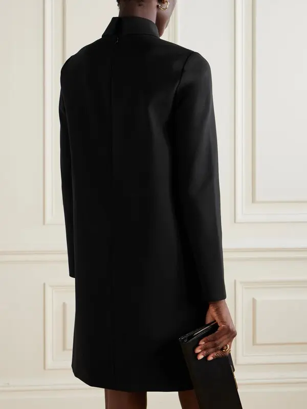 Carolina Herrera Embellished Wool Blend Mini Shirt Dress