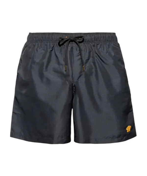Versace Drawstring Logo Patch Swim Shorts - Black
