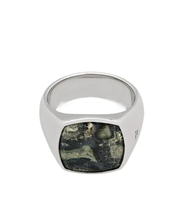 Tom Wood Signet Ring With Stone - Gray