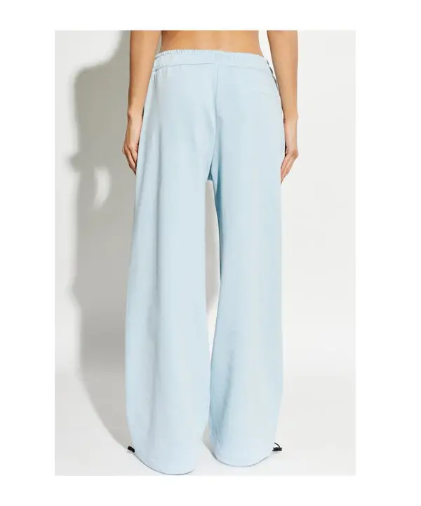 Versace Logo Wide-leg Track Pants - Light Blue