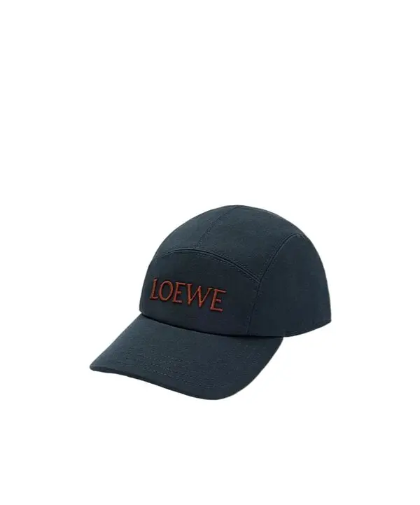 Loewe Camp Cap In Cotton - Deep Navy Blue