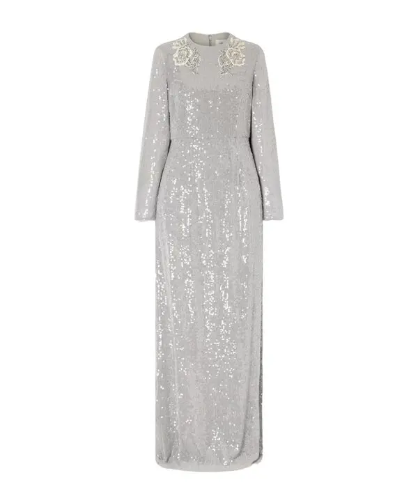 Erdem Crystal Embroidered Sequined Maxi Dress