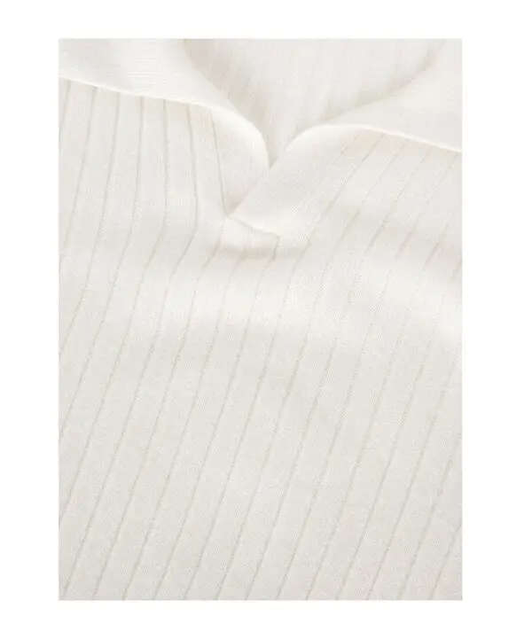 Loro Piana Long-sleeved Knitted Polo Shirt - White