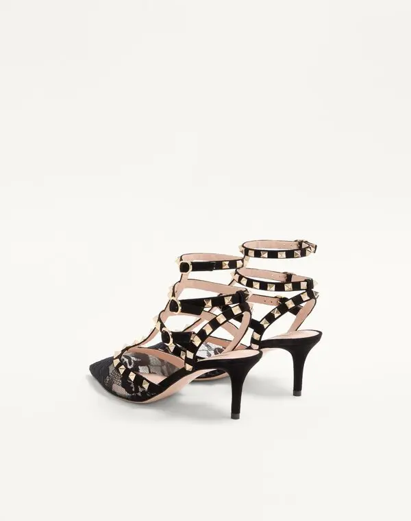 Valentino Garavani Rockstud Lace Pumps - Black