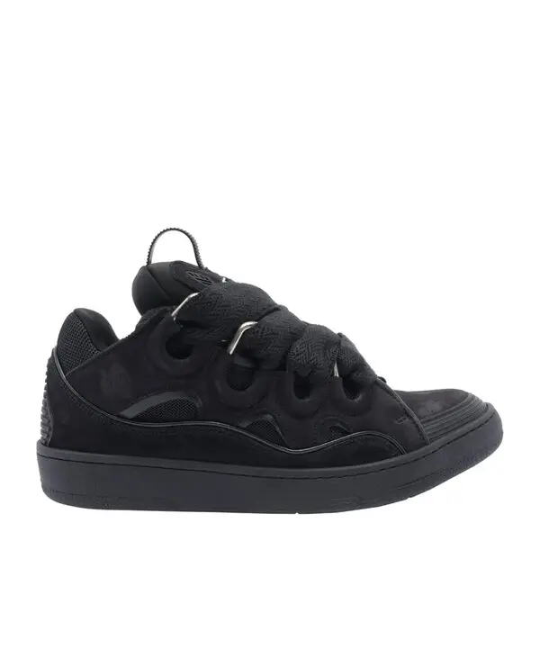 LANVIN Suede Lace-up Sneakers - Black