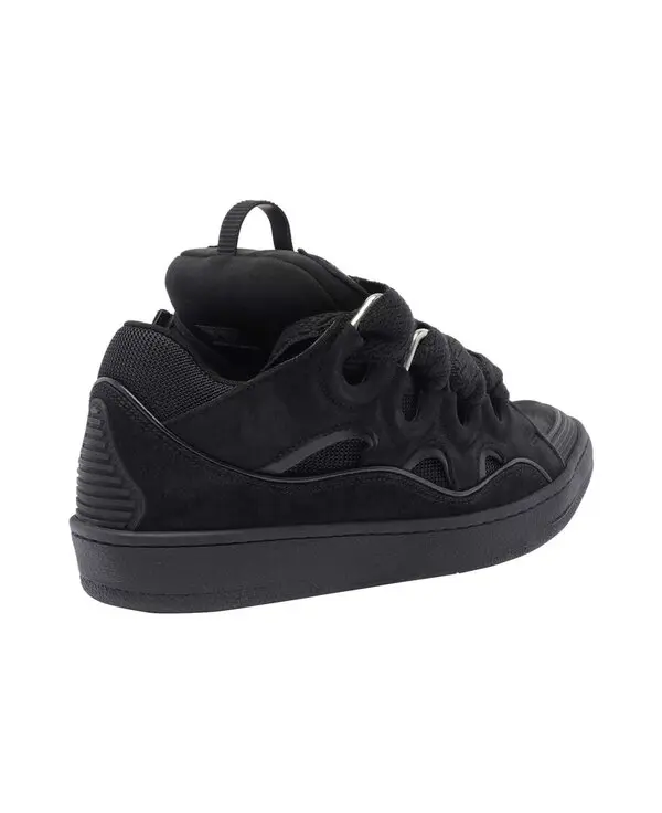 LANVIN Suede Lace-up Sneakers - Black