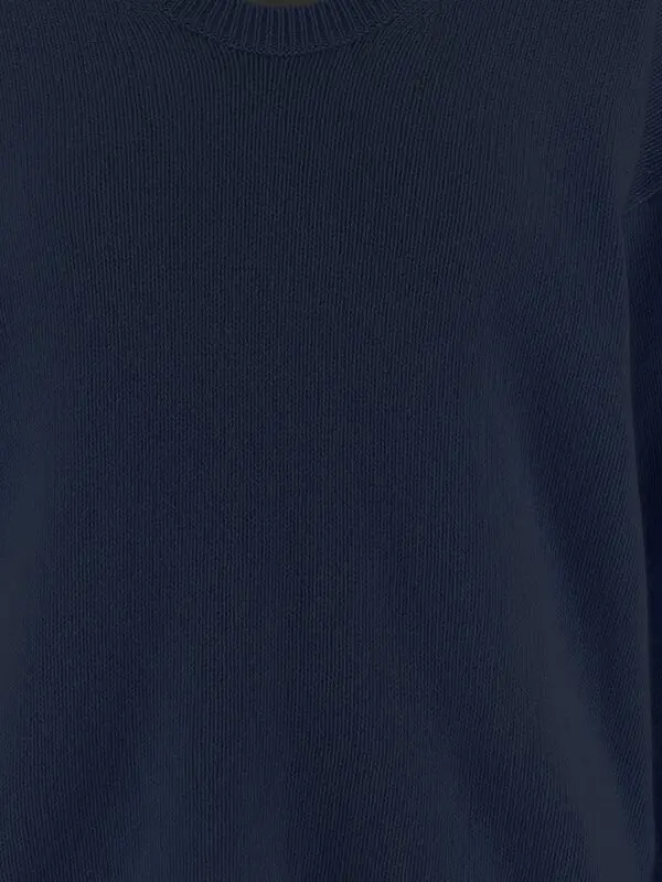 ALLUDE V-neck Ribbed Knit Sweater