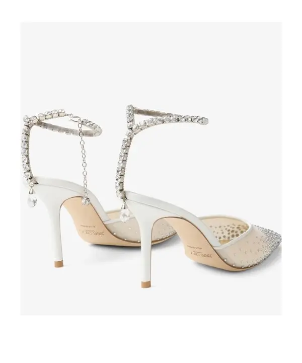 JIMMY CHOO Saeda 85 Crystal Embellished Pointed Toe Pumps