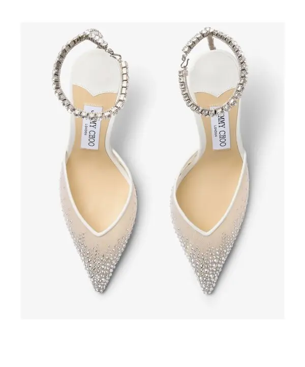 JIMMY CHOO Saeda 85 Crystal Embellished Pointed Toe Pumps