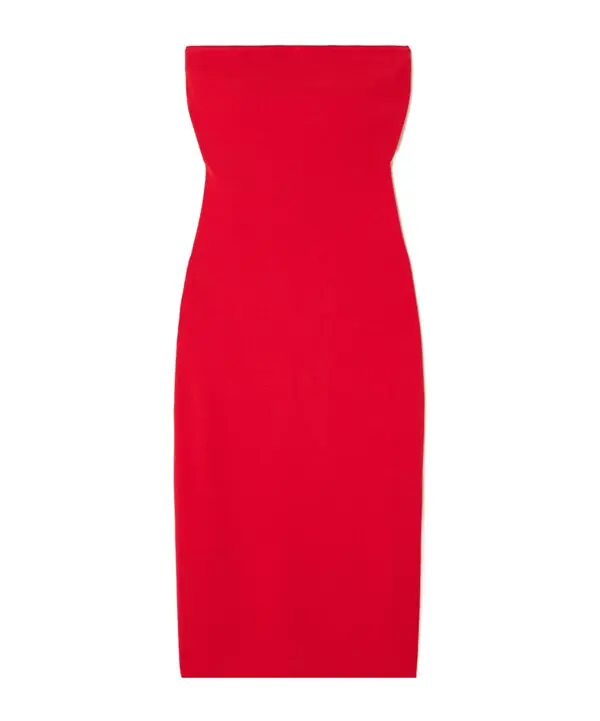 Staud Canna Strapless Dress - Red