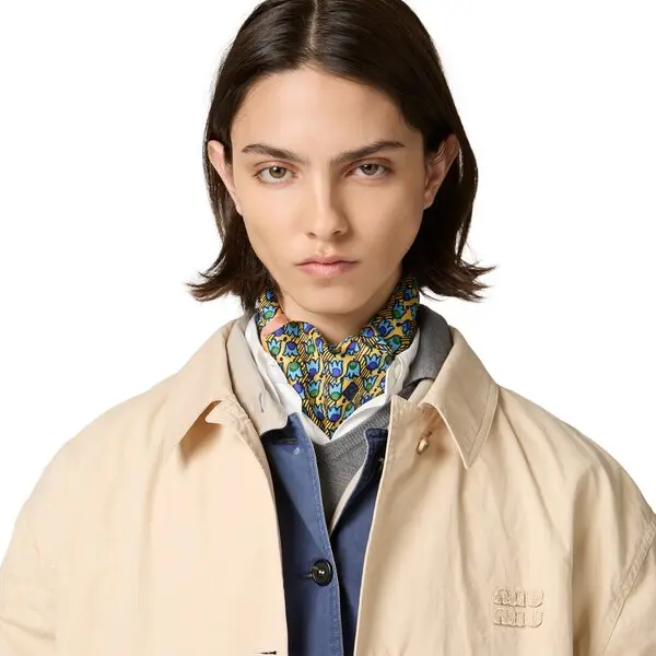 Miu Miu Gabardine Trench Coat - Soy Green