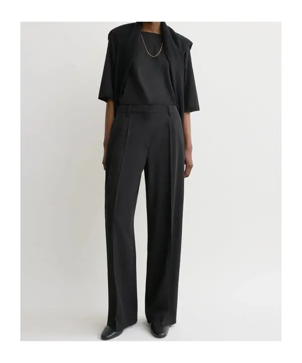 TOTEME Wide Fluid Trousers - Black
