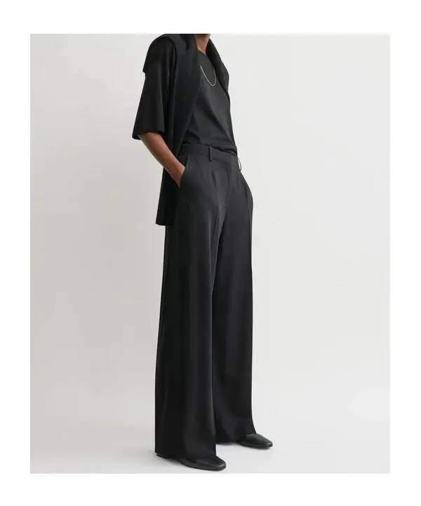 TOTEME Wide Fluid Trousers - Black