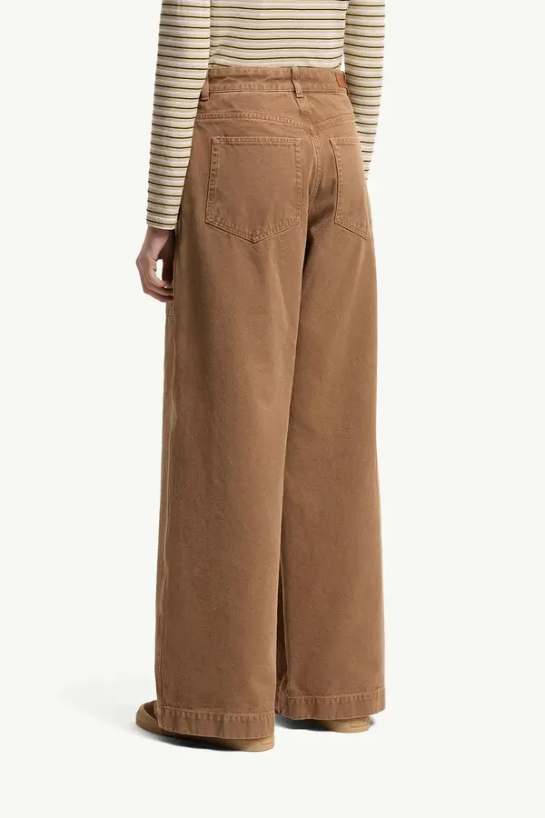 Moncler Logo Detailed Straight-leg Trousers - Brown