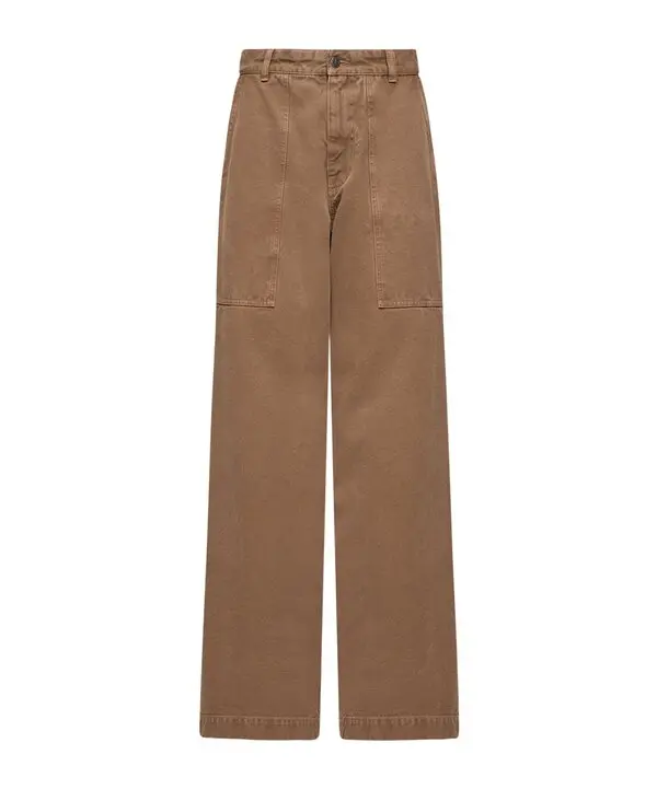 Moncler Logo Detailed Straight-leg Trousers - Brown