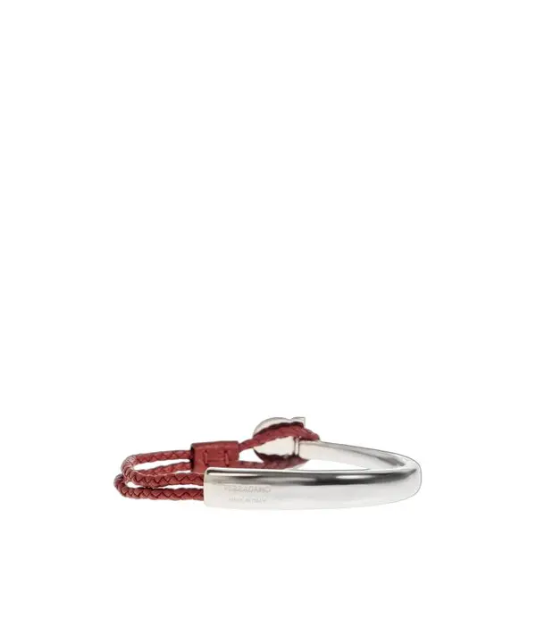 FERRAGAMO Gancini Braided Bracelet - Red