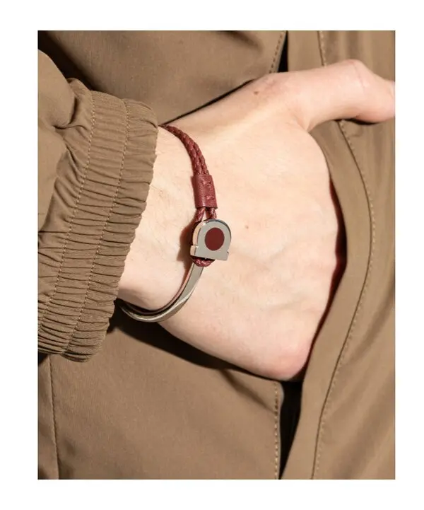 FERRAGAMO Gancini Braided Bracelet - Red