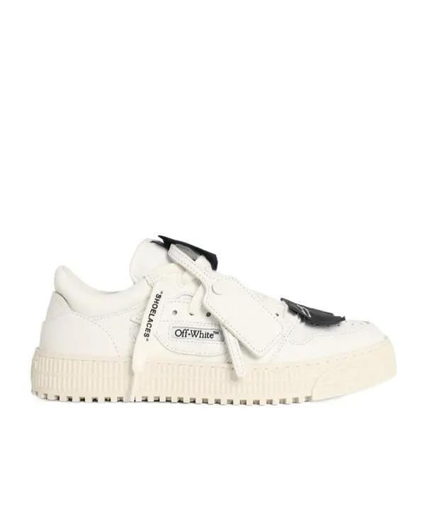 Off-White 3.0 Court Low Top Leather Blend Sneakers - White