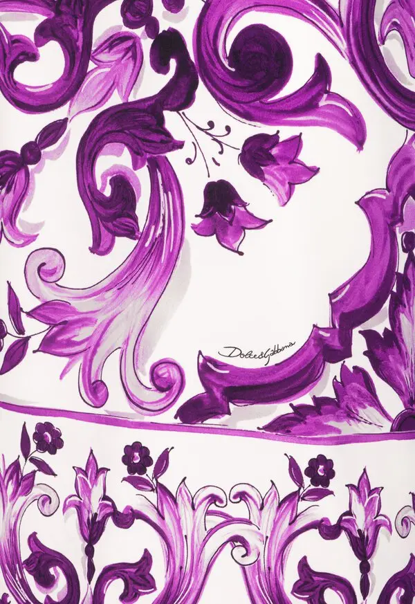 Dolce & Gabbana Majolica-printed Charmeuse Dress