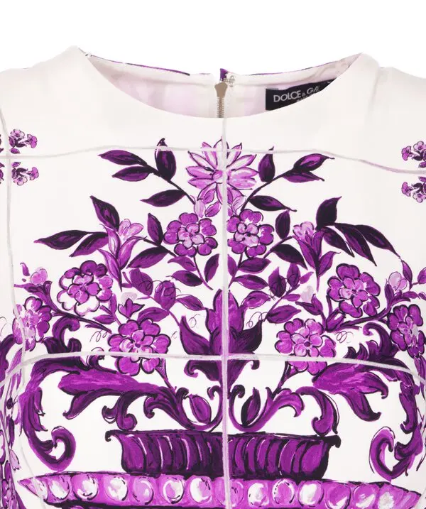 Dolce & Gabbana Majolica-printed Charmeuse Dress