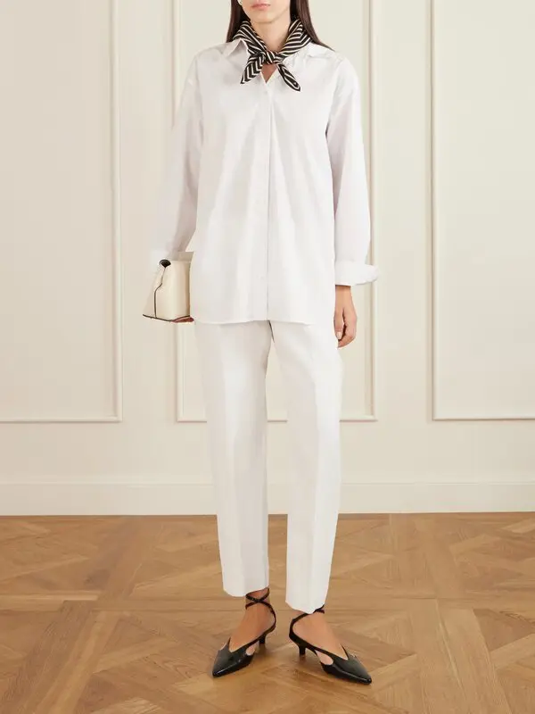 TOTEME Wool Blend Straight Leg Casual Pants - Off-white
