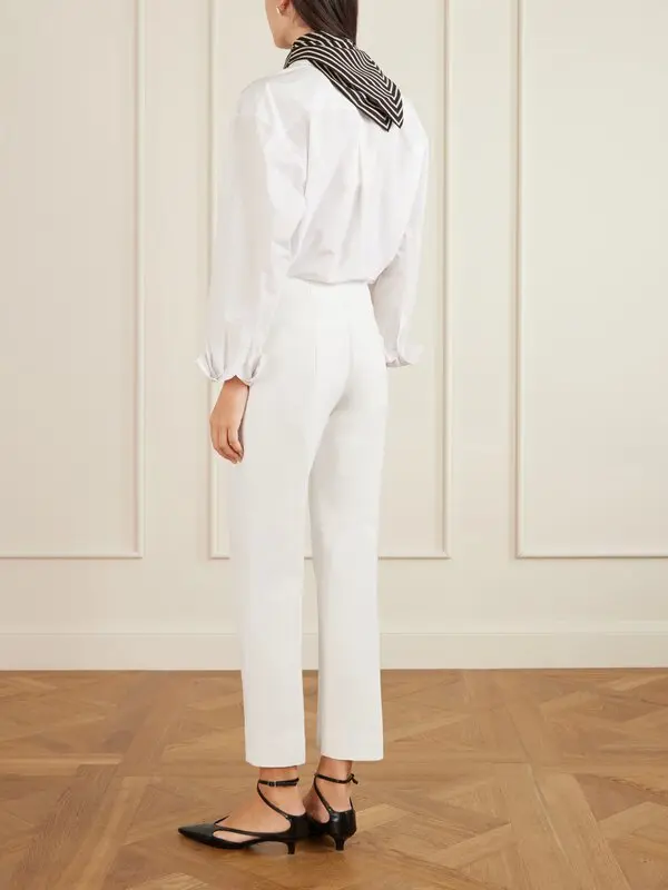 TOTEME Wool Blend Straight Leg Casual Pants - Off-white