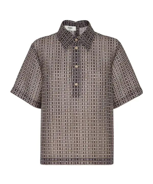 Fendi Short Sleeve Polo Shirt - Brown