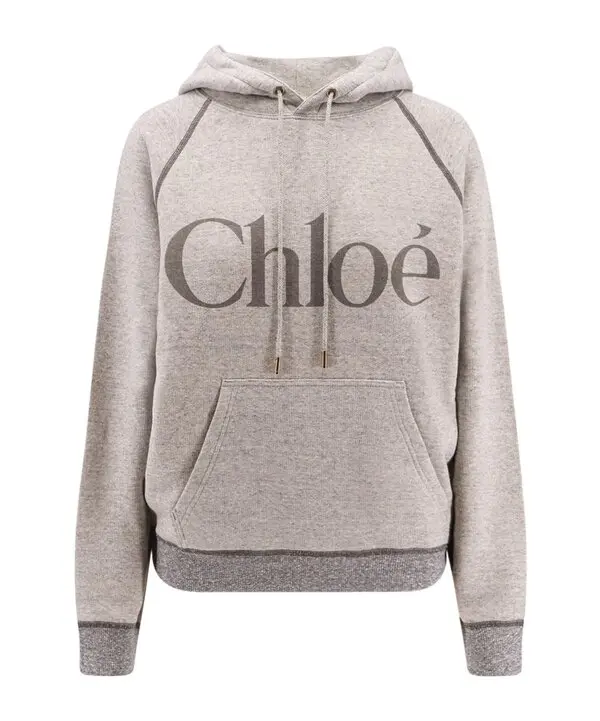 Chloé Logo Printed Drawstring Hoodie - No