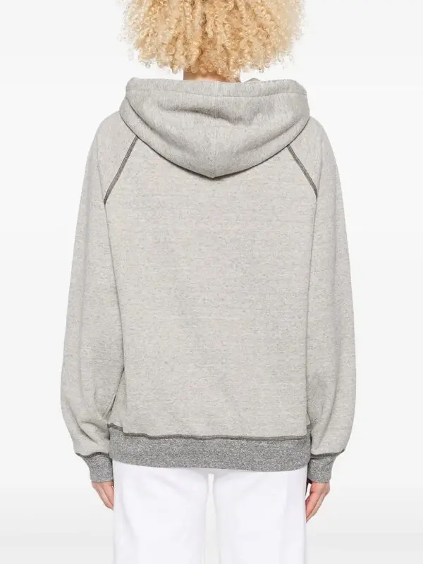Chloé Logo Printed Drawstring Hoodie - Nude