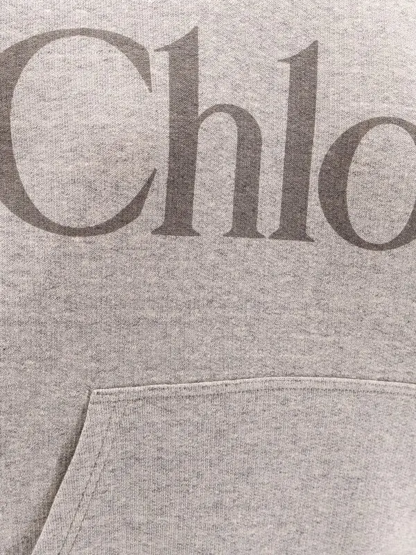 Chloé Logo Printed Drawstring Hoodie