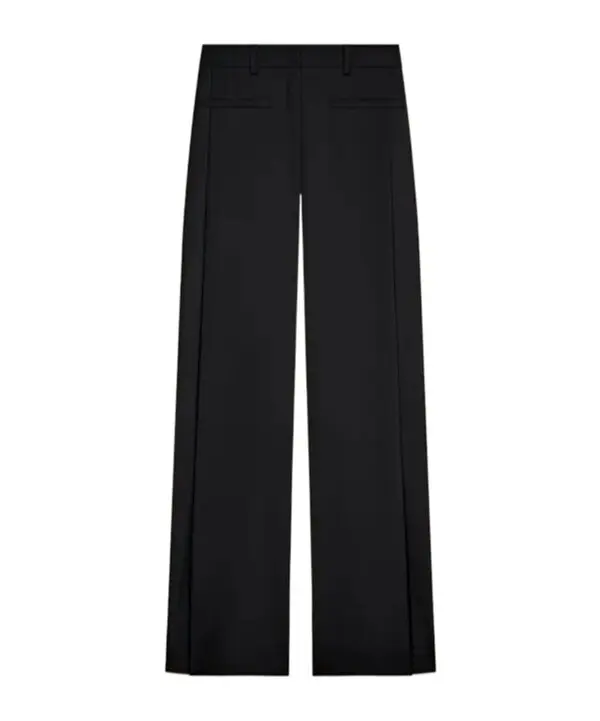 COURREGES Heritage Pleated Wide Leg Trousers - Black