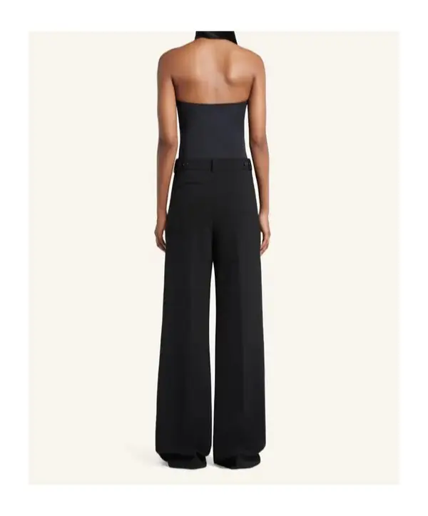 COURREGES Heritage Pleated Wide Leg Trousers - Black