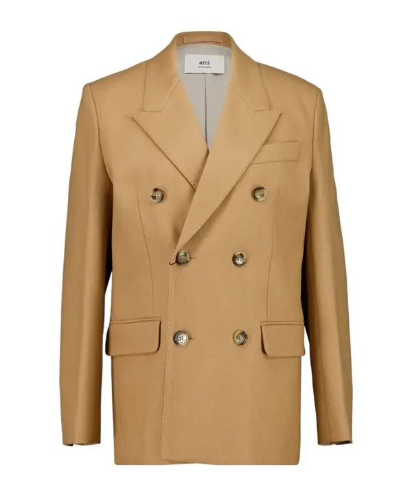 Ami Double-breasted Blazer - Camel Brown