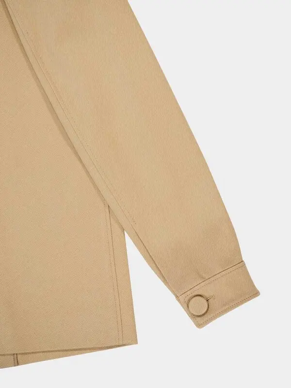 Gabriela Hearst Chore Jacket With Peak Collar And Blanket Stitch Detail - Camel