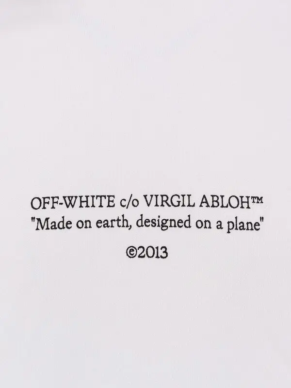 Off-White Drawstring Long-sleeved Hoodie - White