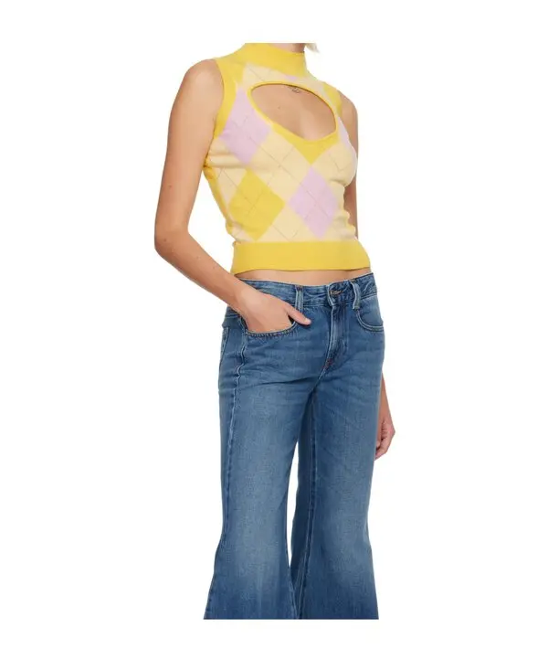 DIESEL® M-romko-sl" Cutout Argyle Wool Vest